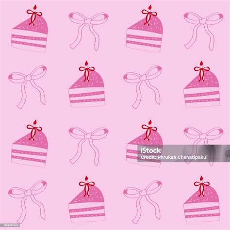 귀여운 요괴 패턴 완벽 한 핑크 리본 활과 케이크는 핑크 배경에 고립되어 있습니다 0명에 대한 스톡 벡터 아트 및 기타 이미지 0명 공주 귀여운 Istock