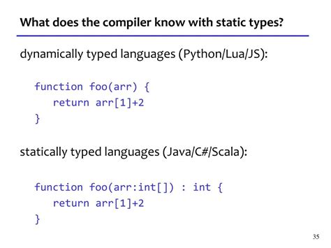 Ppt Lecture 17 Static Types Type Safety Static Vs Dynamic Checks