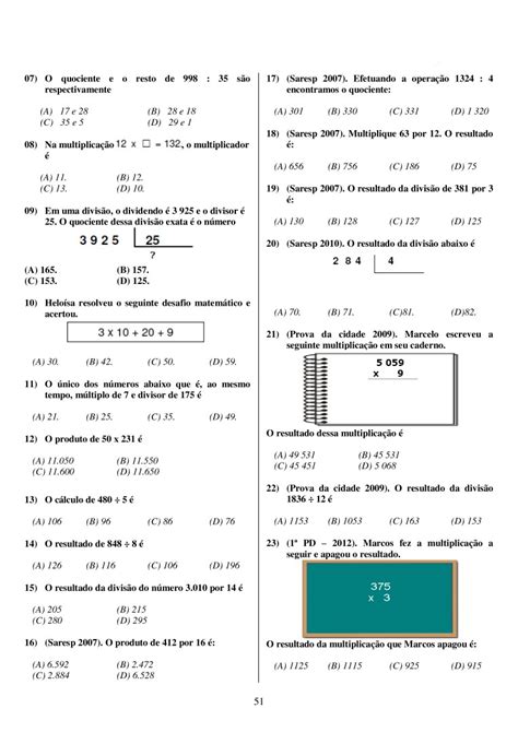 Apostila De Matemática 5° Ano Apostila De Matemática Com Descritores