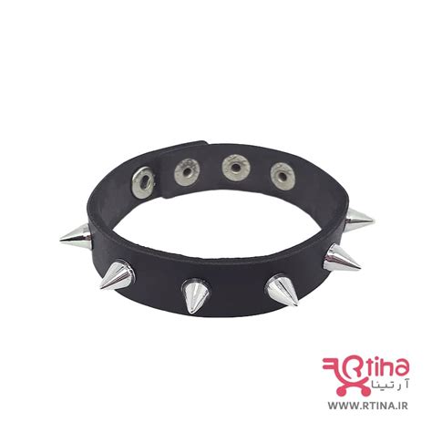 دستبند چرم دخترانه پسرانه فلزچرم سبکِ پانک2022 با اسپایک کوتاه