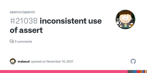 inconsistent use of assert · issue 21038 · opencv opencv · github