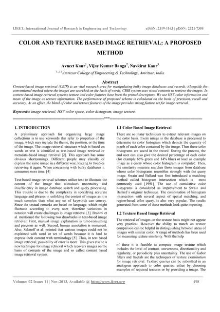 Color And Texture Based Image Retrieval A Proposed Pdf