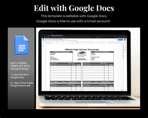 Editable High School Transcript Template Fillable And Printable