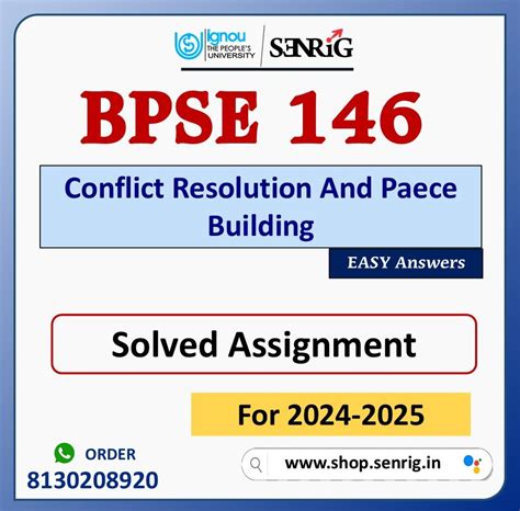 Bpse 146 Conflict Resolution And Paece Building