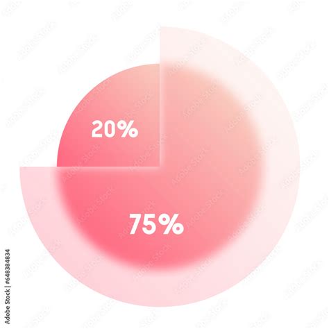 75 Pie Chart Glassmorphism Ui Icon Sign And Symbol Design Illustrator Png Svg Stock Vector