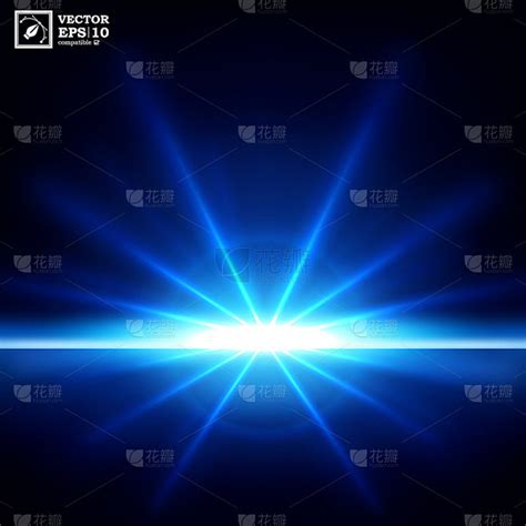蓝光在黑暗的背景中升起适用于产品广告产品设计等矢量图