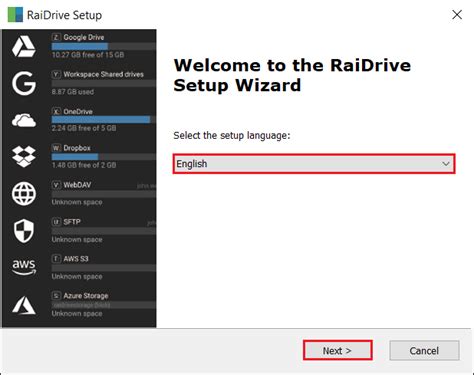 Update RaiDrive GUI