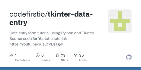 Github Codefirstiotkinter Data Entry Data Entry Form Tutorial Using Python And Tkinter