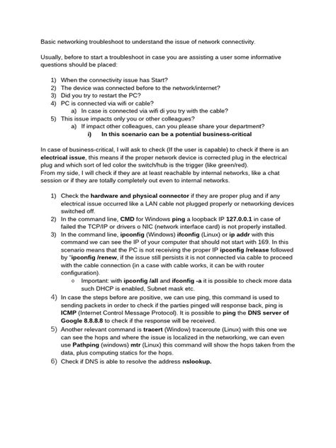 Networking Troubleshoot Basic Troubleshoot With Os Based In Windows