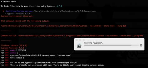 Waiting For Macos To Verify Executable Times Out · Issue 7497 · Cypress Iocypress · Github