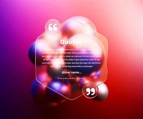 Premium Psd 3d Quotes Box Mockup With Glass Morphism Effect Or Quotes Text Box Mockup With