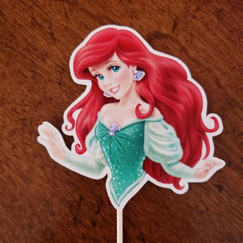 Set Of 12 Princess Ariel Cupcake Toppers The Little Mermaid Etsy