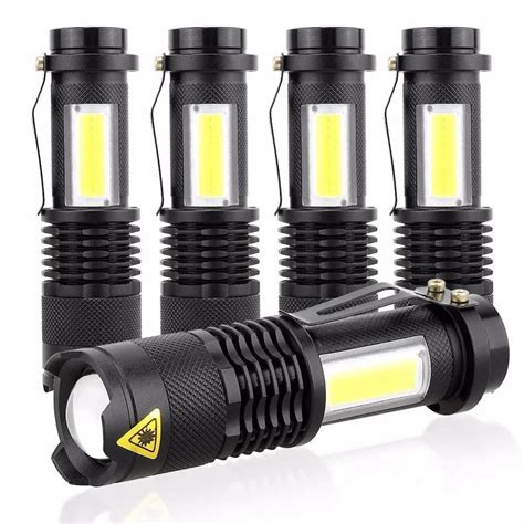 5 Pack Mini LED Flashlight Ultra Bright 7w 2000Lumens 4 Modes Handheld ...