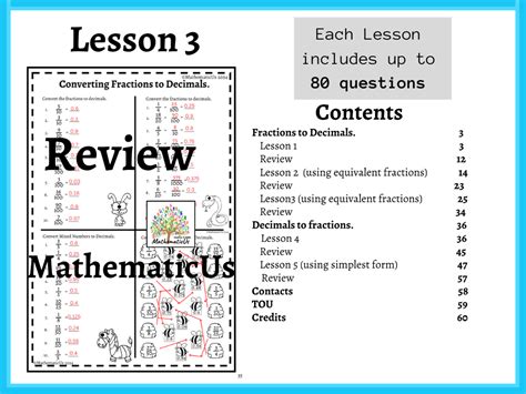 Converting Fractions And Decimals Lessons Workbook Teaching Resources