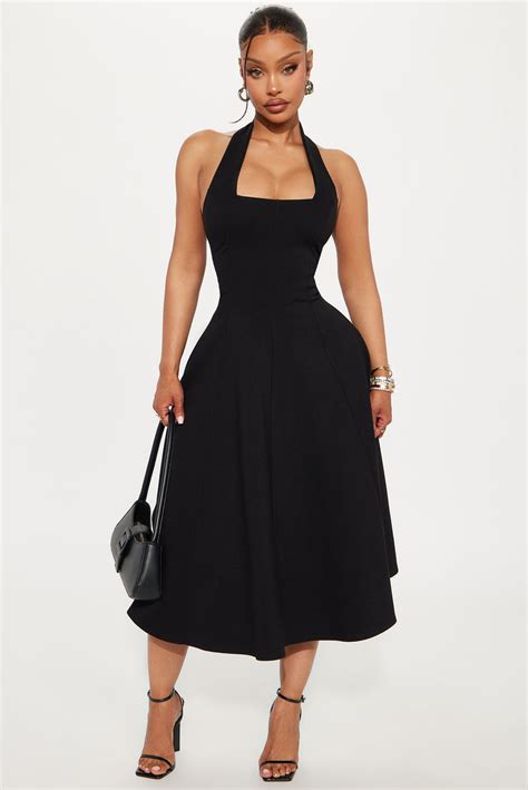 Black Midi Dresses Fashion Nova