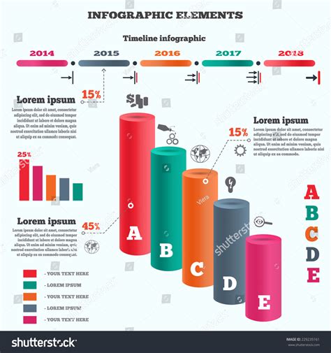 Infographics Elements 3d Columns Chart Data Stock Vector 229235161