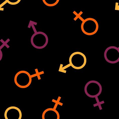 Premium Vector Black Seamless Pattern With Colorful Gender Sign