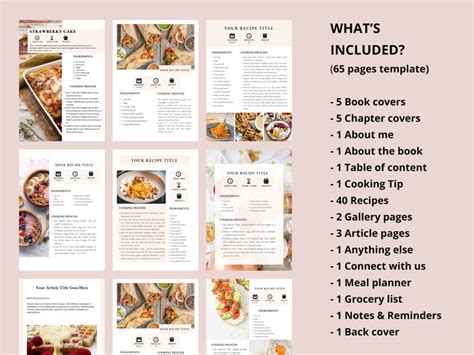 Canva Cookbook Template Recipe Cookbook Template Editable Canva Cookbook Recipe Card Meal