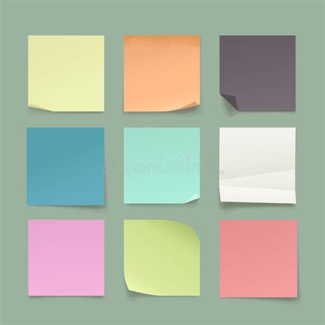 A Paper Memo Notes In Colorful Set Stock Vector Illustration Of Isolated Clip 347949243