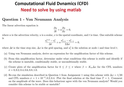 Computational Fluid Dynamics CFD Need To Solve By Chegg