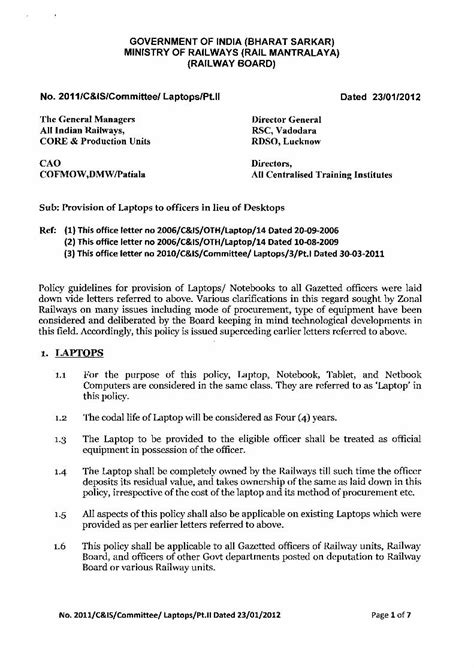 pdf government of india bharat sarkar ministry of … laptop policy pdf · correctness of