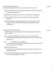 Practice Quiz For Module Pdf Among The Following Statements Point On Internet