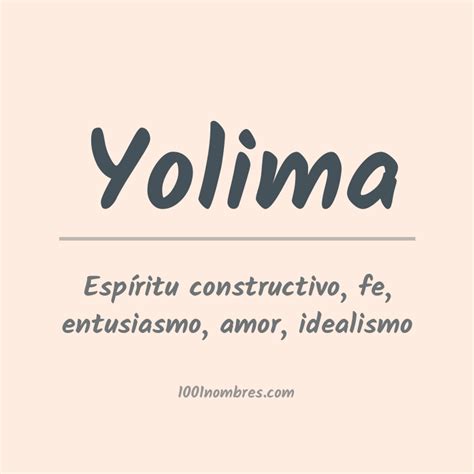 Significado Del Nombre Yolima