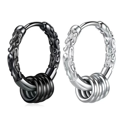 ต่างหูชาย Golden Hoop Rod ปี ไร่หูเจาะยุโรปอเมริกันผู้ผลิตการออกแบบ Simple Hip Hop เครื่องประดับ