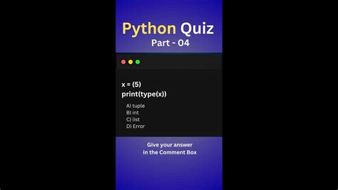 🔥 Python Quiz Tuple Or Integer 🤔 Can You Answer This Python Shorts Youtube