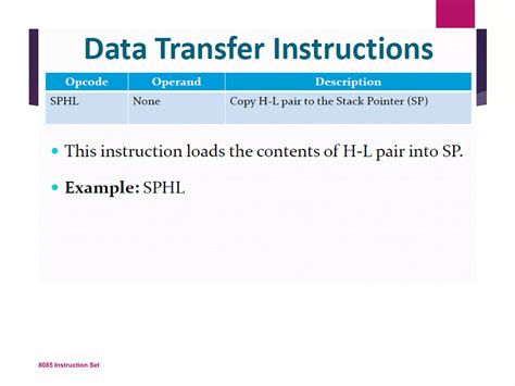 8085 Instruction Set Part 1 Ppt