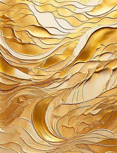 Bright Golden Abstract Pattern With Brushed Texture Watercolor Surface And Small Non Uniform