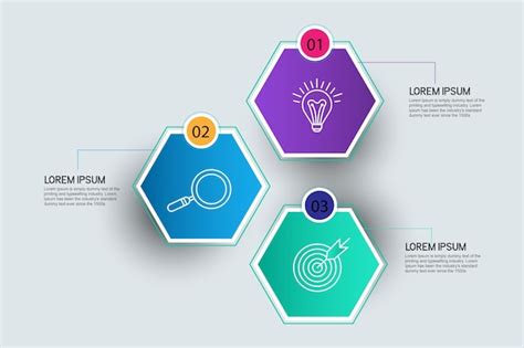 Premium Vector Three Steps Hexagonal Infographic Template Design