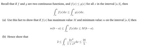 Solved Recall That If F And G Are Two Continuous Functions