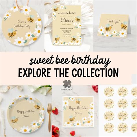 Sweet Bee Birthday Invitation Zazzle