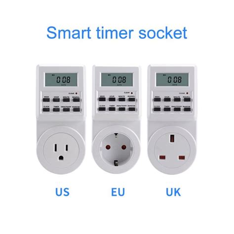 Electronic Digital Timer Switch 12 24 Hours Cyclic Eu Uk Us Plug Kitchen Timer Outlet