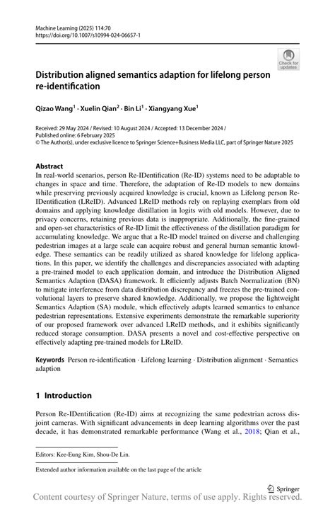 Distribution Aligned Semantics Adaption For Lifelong Person Re Identification Request Pdf