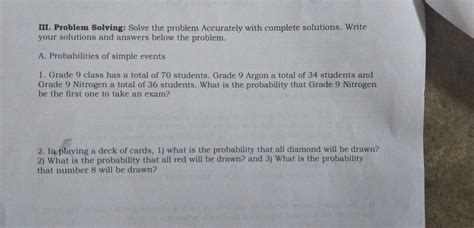 Solved Iii Problem Solving Solve The Problem Accurately With