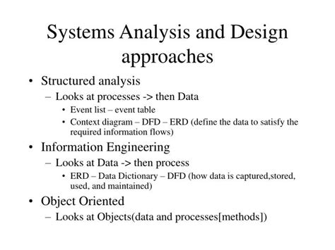 Ppt Systems Analysis And Design Approaches Powerpoint Presentation