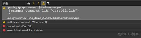 Warning 1 Error Cannot Find Lcartdlld Collect2 Exe 1 Error
