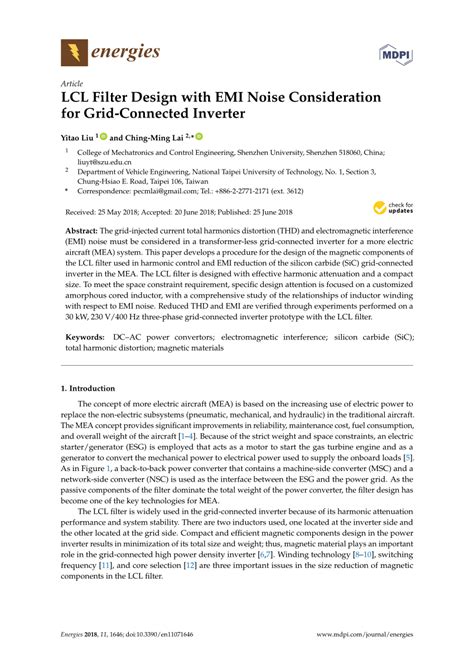 Pdf Lcl Filter Design With Emi Noise Consideration For Grid Connected Inverter