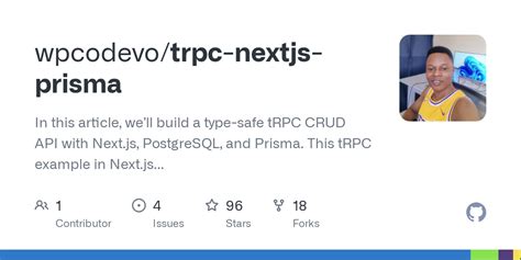 Github Wpcodevotrpc Nextjs Prisma In This Article Well Build A