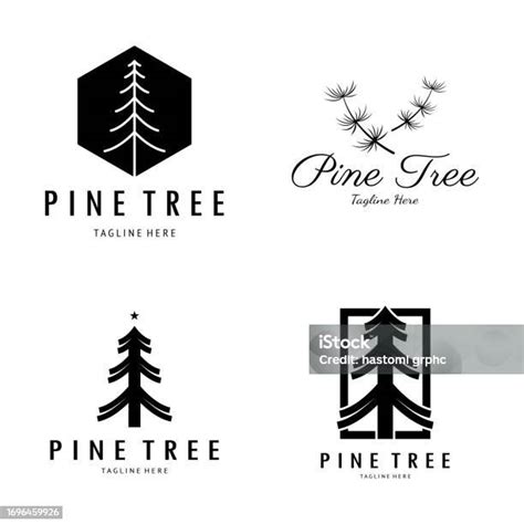 간단한 소나무 또는 전나무 로고 소나무 숲 모험가 야영 자연 배지 및 Businessvector 로고에 대한 스톡 벡터 아트 및 기타 이미지 Istock