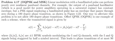 Problem OQPSK And MSK Linear Modulation With A Chegg