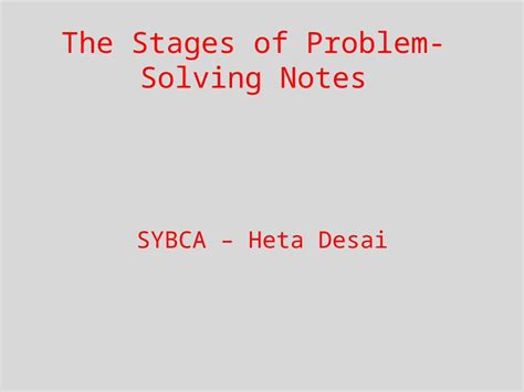 Ppt Problem Solving Stages Dokumen Tips