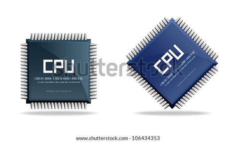 CPU Unidad Central De Procesamiento Chip De Ordenador O Microchip Iconos Estilizados