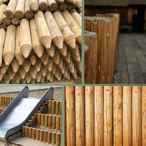 Holzpalisade Aus Kiefer 8 Cm Durchmesser In Verschiedenen Höhen