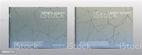 사각형 브로셔 템플릿 레이아웃 커버 연례 보고서 6 각형 분자 구조와 A4 크기에 잡지 기하학적 추상 배경입니다 벡터 일러스트