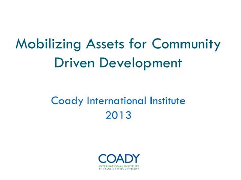 Ppt Mobilizing Assets For Community Driven Development Powerpoint Presentation Id 1942178