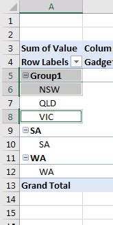PivotTable Grouping A4 Accounting