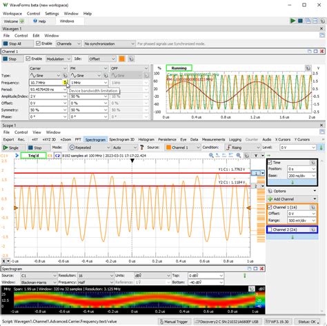 107mhz Signal Generator Analog Discovery 2 Test And Measurement